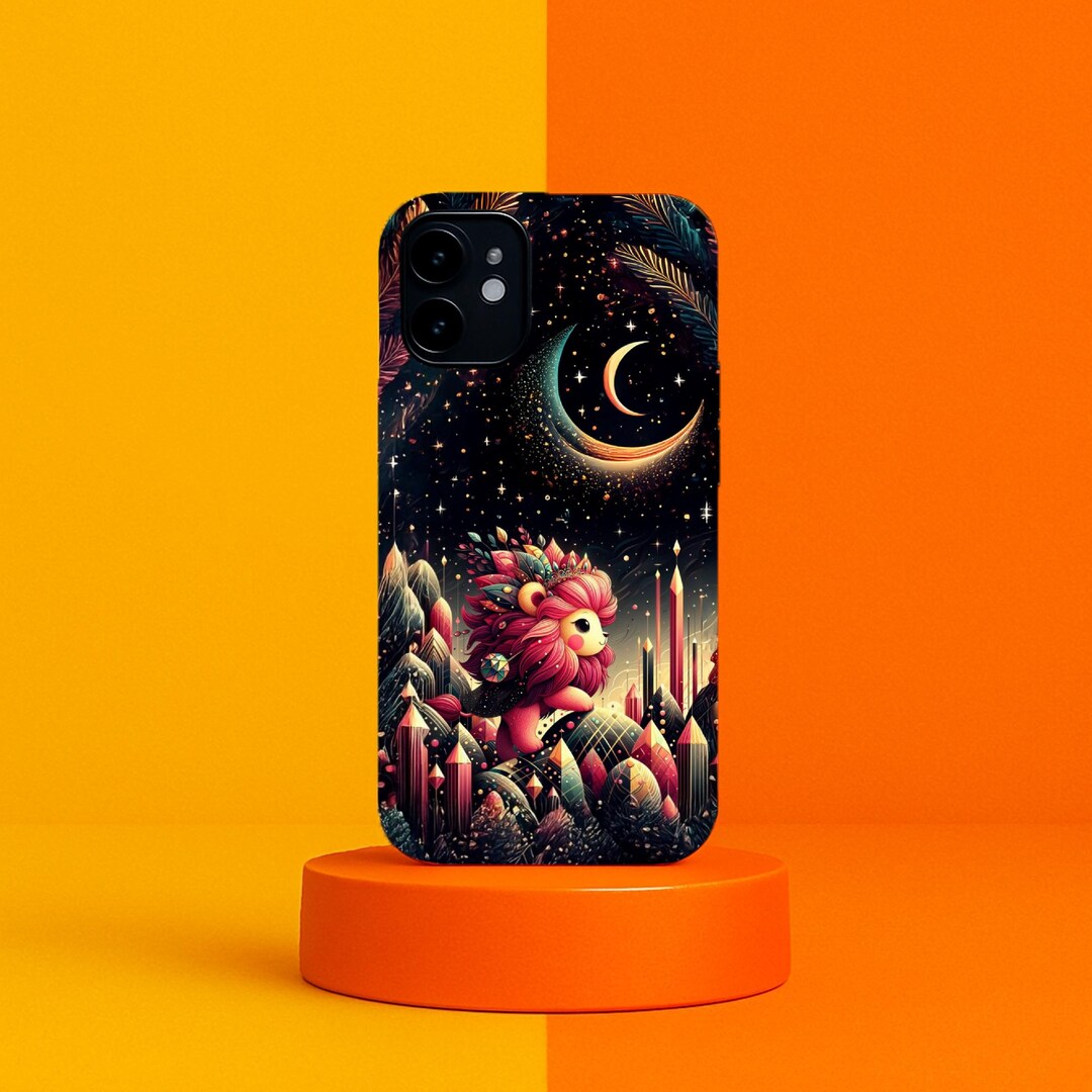 Phone Cases, Lion With Fiery Mane in Magical Warm Tones, Lion King ...