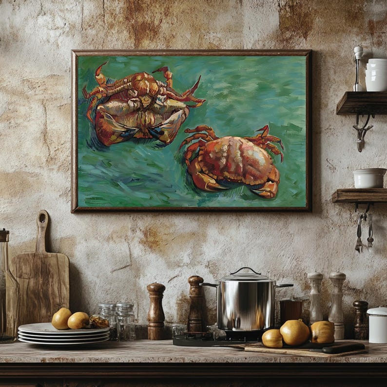 Two Crabs by Vincent Van Gogh | Famous Artwork Reproduction | Vintage ...