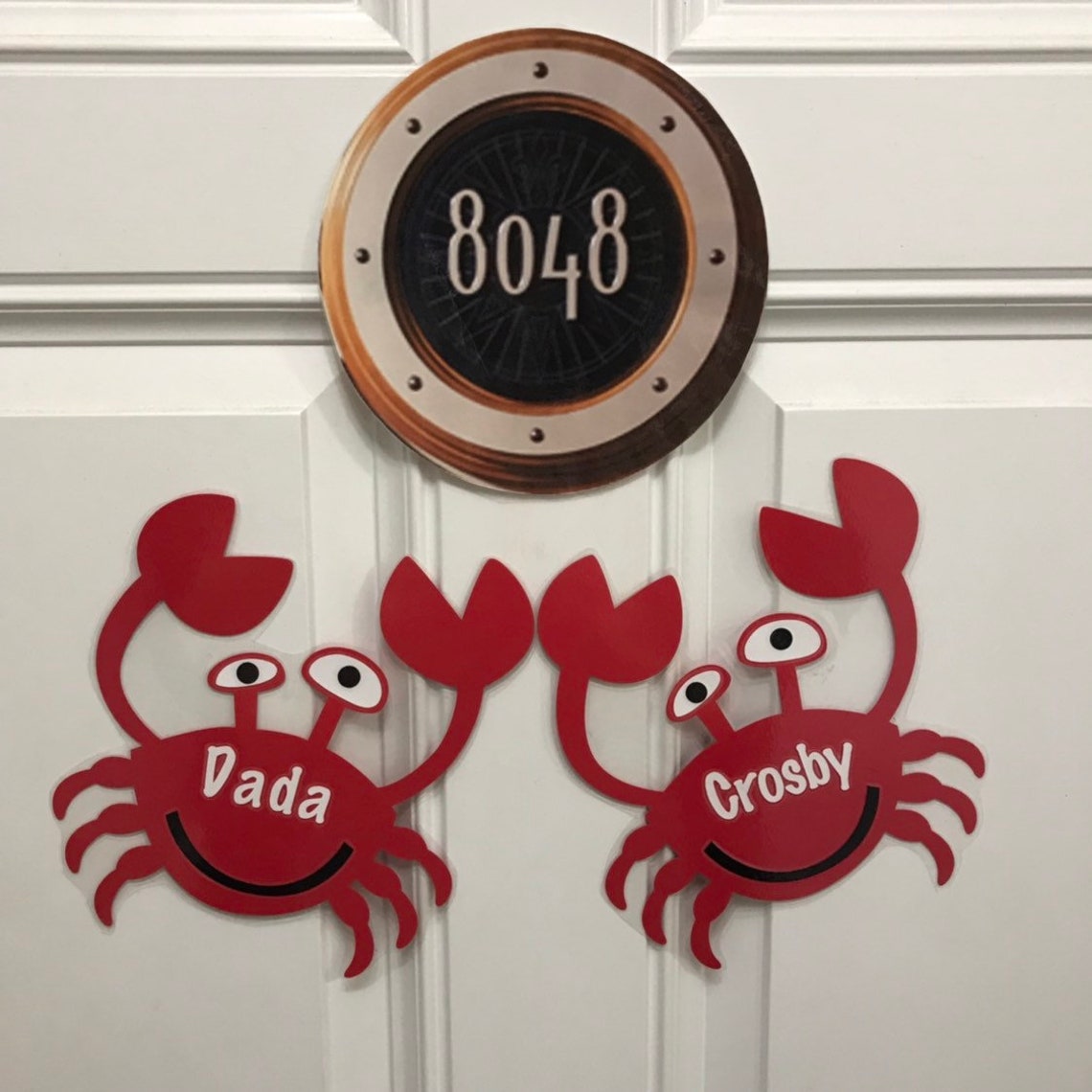 3 Piece Set Sail Away Sign and Personalized Crabs Magnets for Your ...