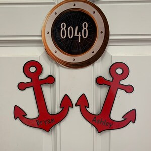 3 Piece Set Sail Away Sign and Personalized Anchors Magnets for Your ...