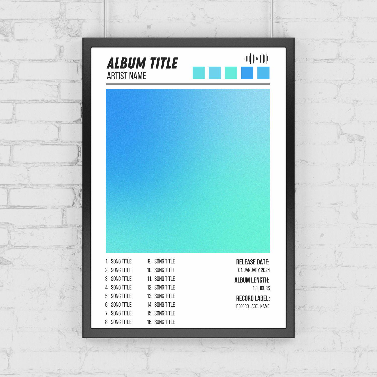 Custom Album Cover Poster Canva Template | Editable Digital Music ...