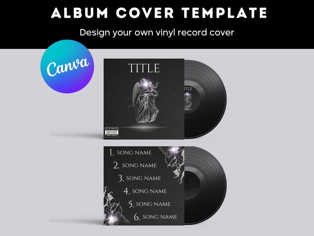 Custom Vinyl Record Cover & Label Template | Editable Canva Design for ...