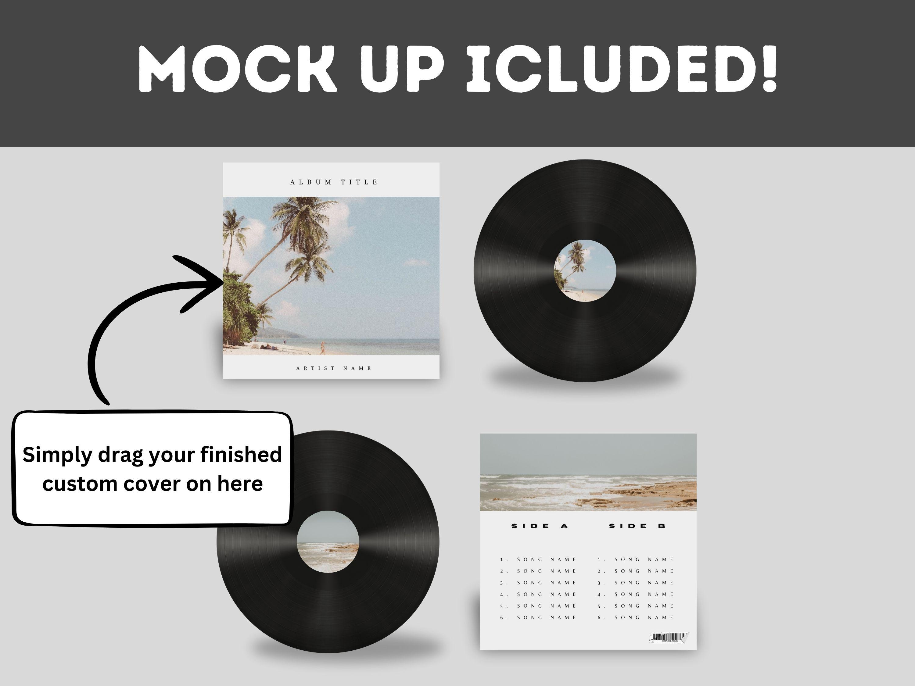 Vintage Vinyl Record Cover Template | Customizable 12-inch Vinyl Album ...