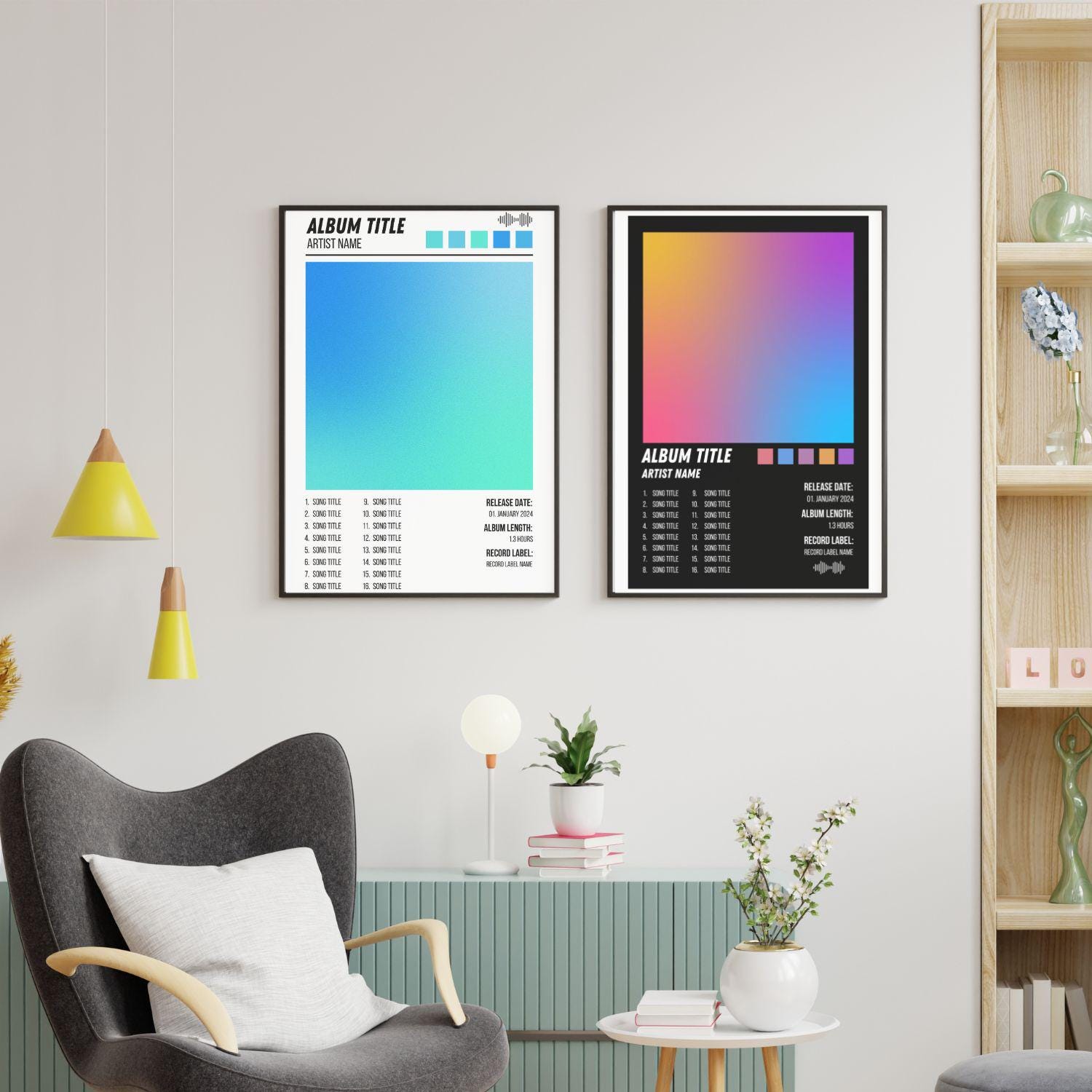 Custom Album Cover Poster Canva Template | Editable Digital Music ...