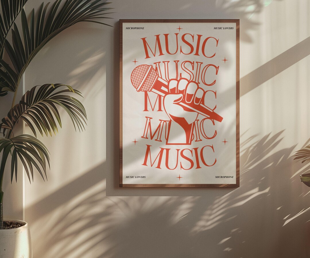 Music Wall Print, Printable Wall Art, Music Lover Gift, Black and White ...