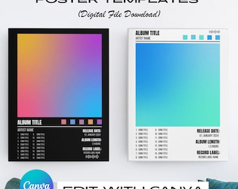 Customizable Album Cover Poster Template | Editable Digital Music Poster in Canva | Personalized ...
