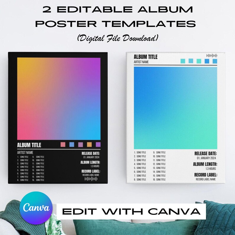 Customizable Album Cover Poster Template | Editable Digital Music ...