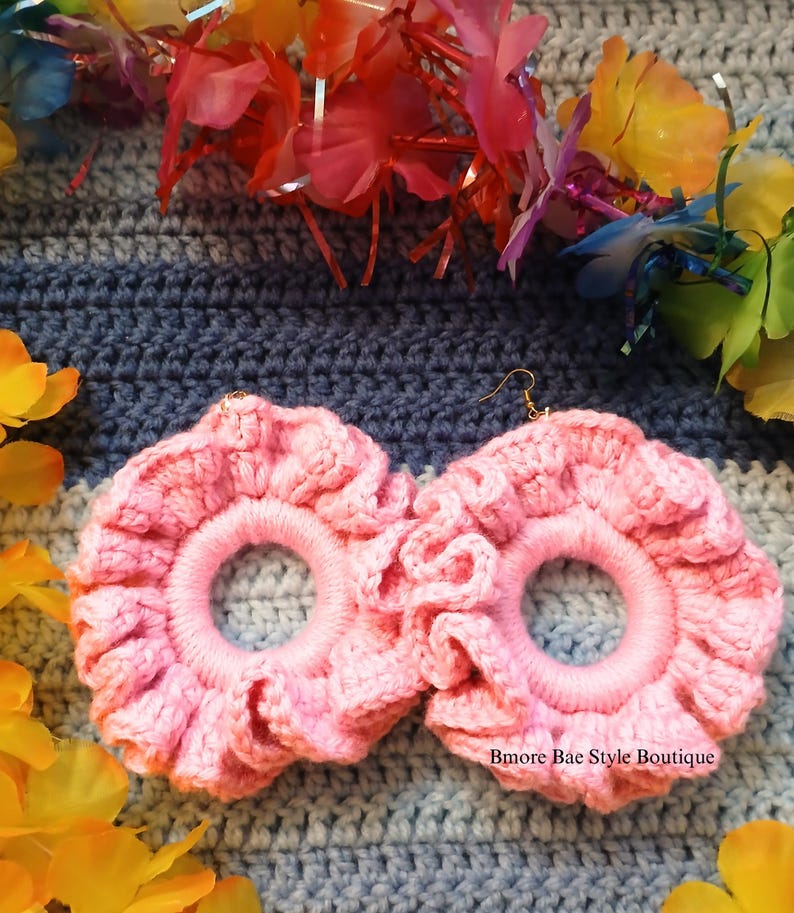 Bold & Bougie Ruffle Earrings Crochet Pattern – PDF Download Only ...