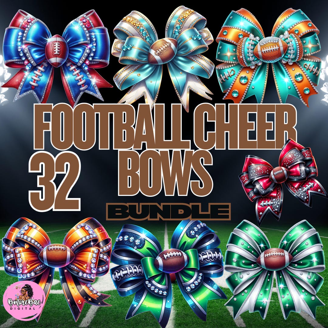 Football Cheer Bow Bundle – 32 Team-inspired Pngs (instant Download) - Etsy