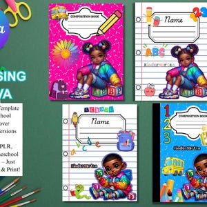 Back to School Editable Canva Notebook Covers – Girl & Boy Versions - Etsy