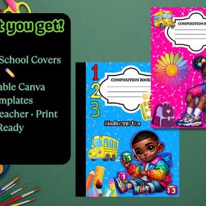 Back to School Editable Canva Notebook Covers – Girl & Boy Versions - Etsy
