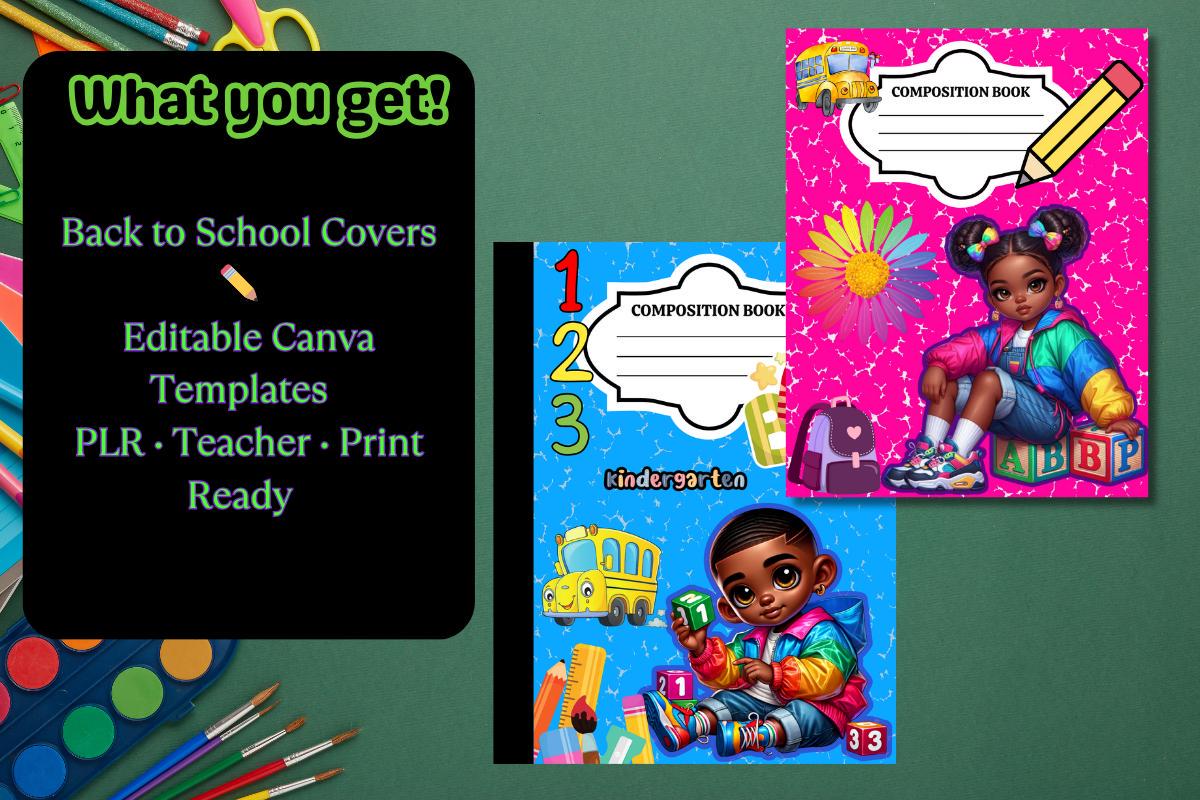 Back to School Editable Canva Notebook Covers – Girl & Boy Versions - Etsy