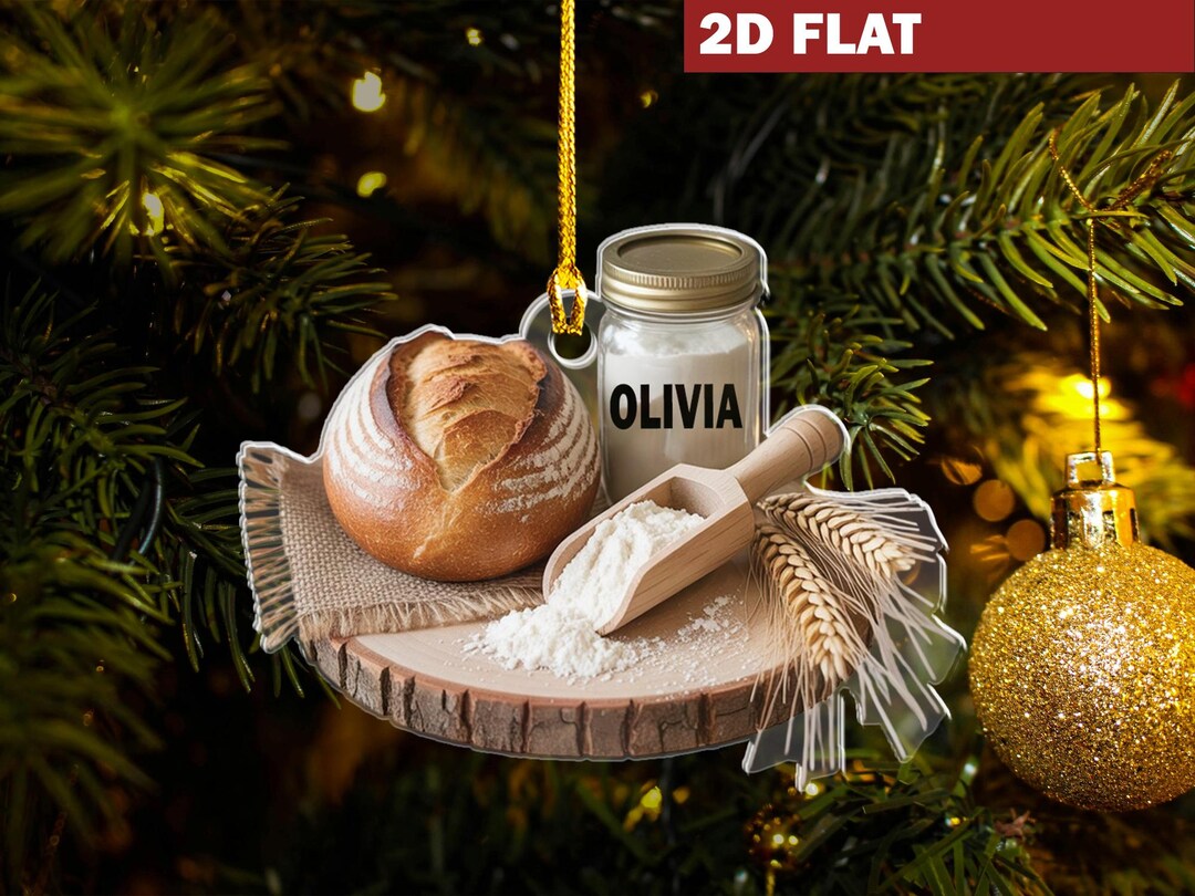 Personalized 2D Flat Sourdough Bread Jar Ornament 2025 – Handmade Bread ...