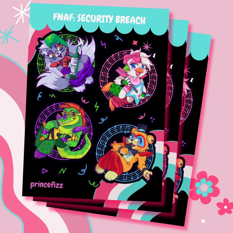 FNAF:SB Sticker Sheet - Etsy