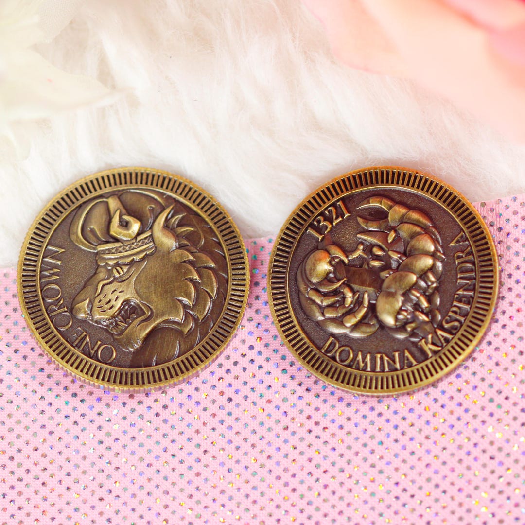 Lion Centipede Medieval Coin, Fantasy Metal Coin, D2 Coin for Tossing ...
