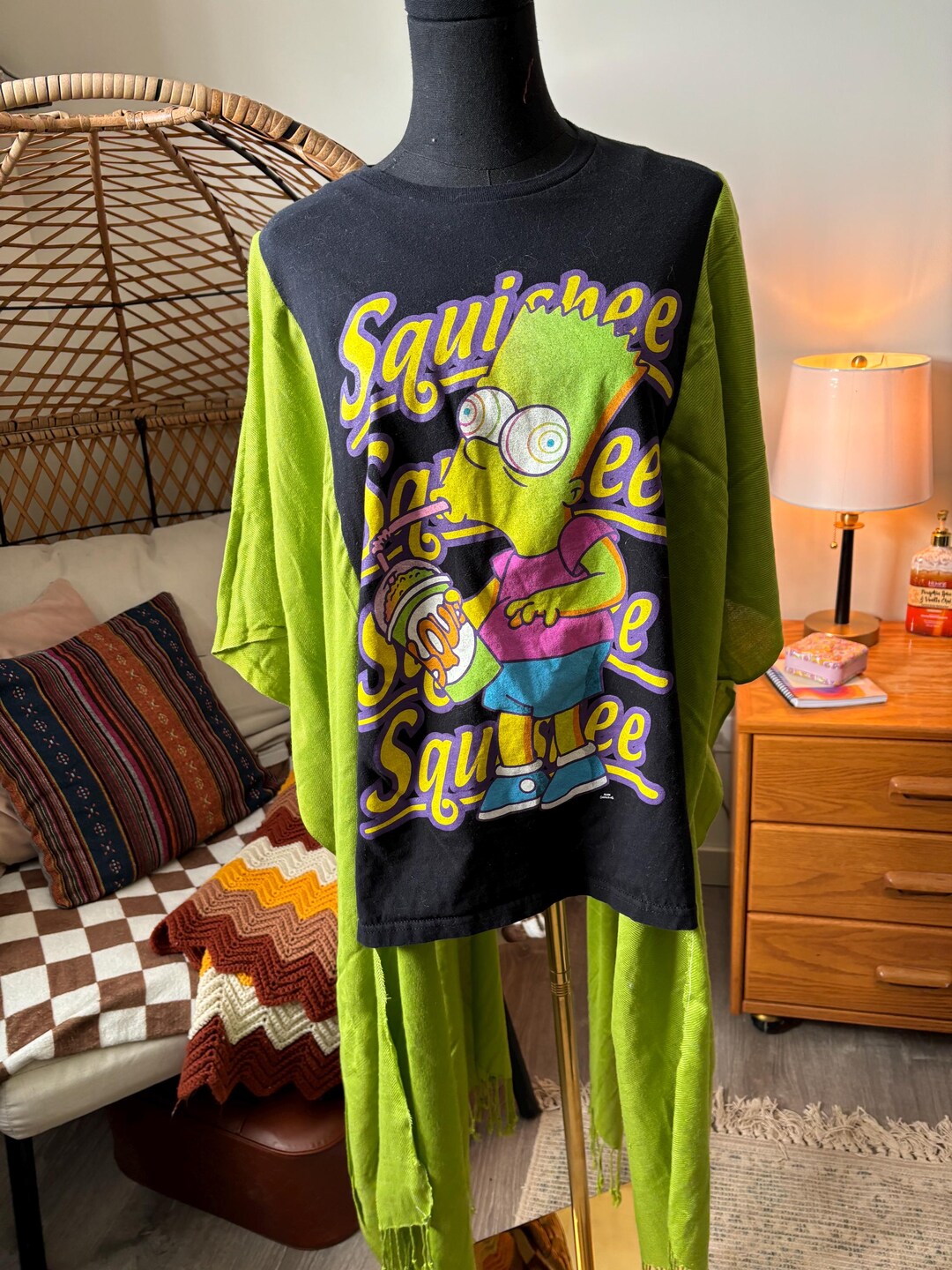 The Simpsons Up-cycled T-shirt Poncho - Etsy