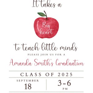 Teacher Grad Invitation, Graduation Invite, Teaching Diploma, Early ...
