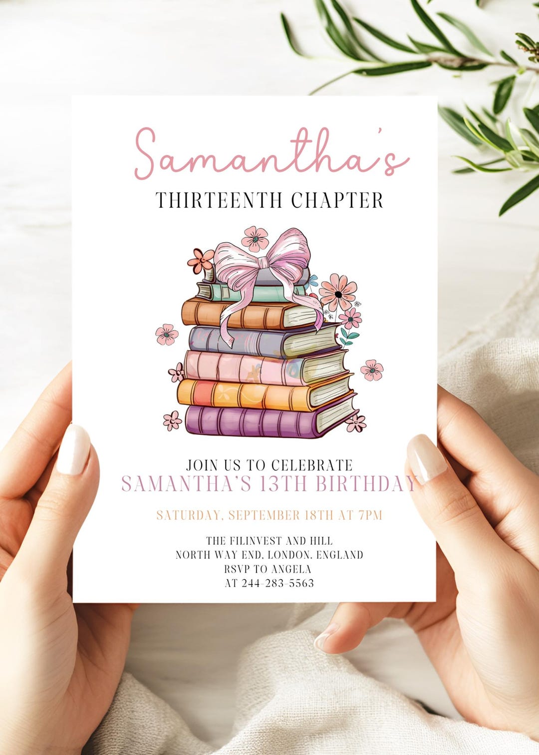 Book Birthday Invitation Template Link Literature Party Book Club ...