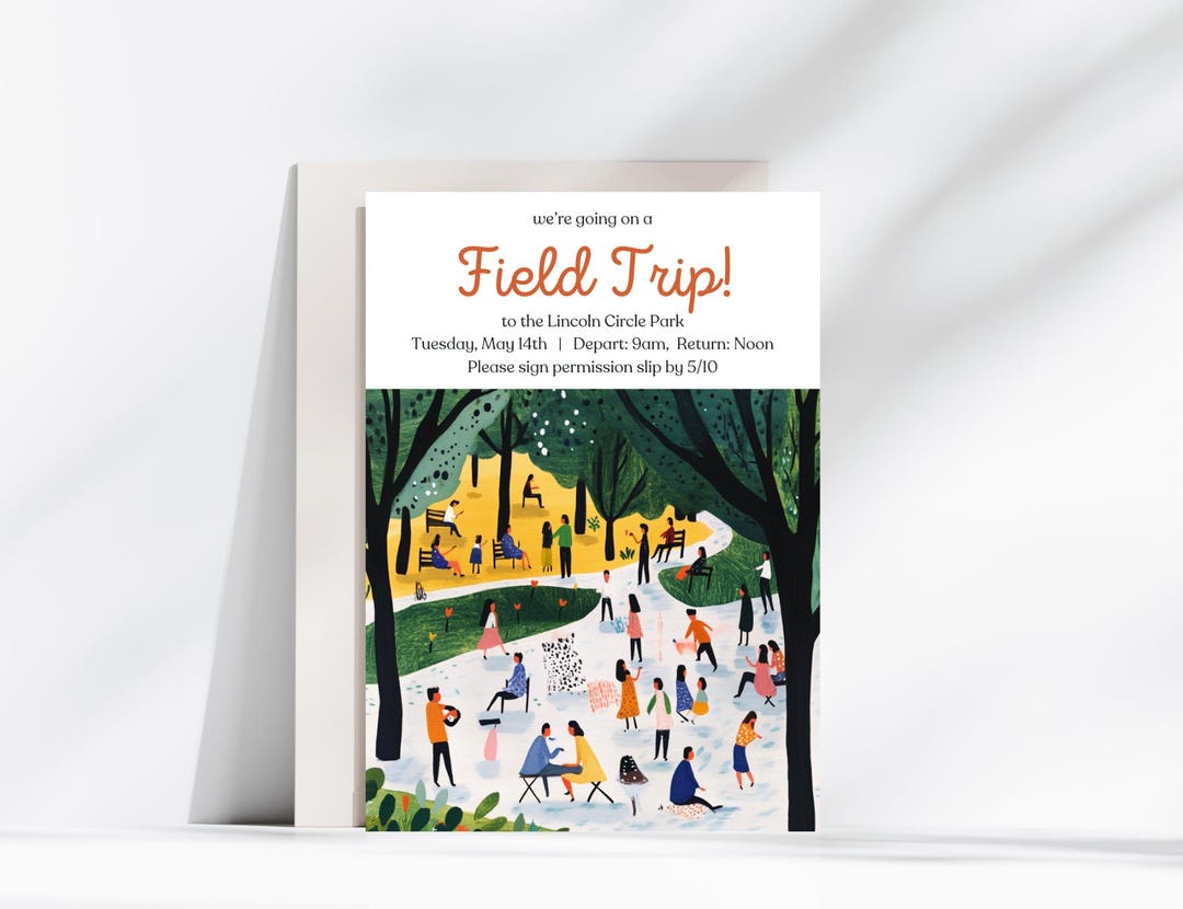 Park School Field Trip Invitation, Editable School Field Day Flyer ...