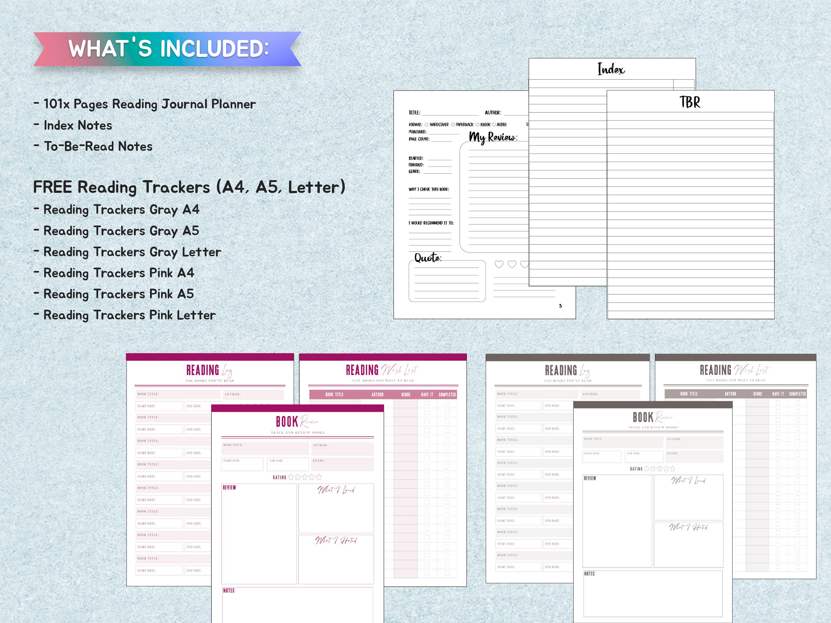 Digital Reading Journal, Paper Texture Reading Planner for Ipad, Book ...
