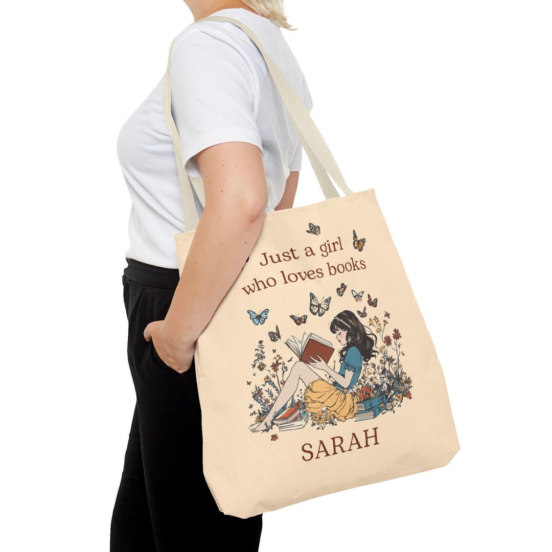 Personalized Tote Bag for Book Lovers Tote Bag, Custom Girls Reading ...