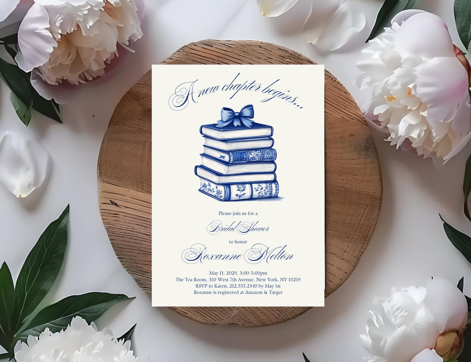 Book Themed Bridal Shower Invitation, A New Chapter Wedding Shower ...