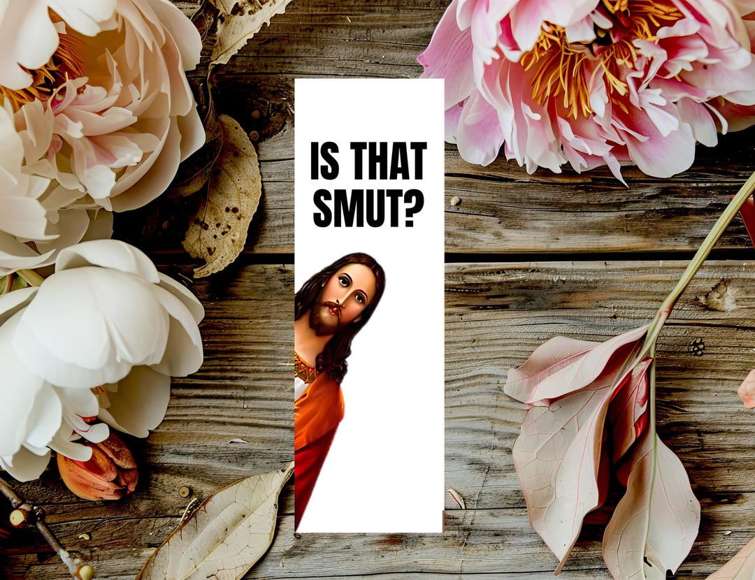 Printable Peeking Jesus - is That Smut? - Bookmark - Etsy