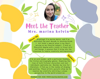 Meet the Teacher Editable Template Teacher Kindergarten Letter Template ...