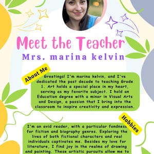 Meet the Teacher Template Meet Theteacher Kindergarten Letter Meet the ...