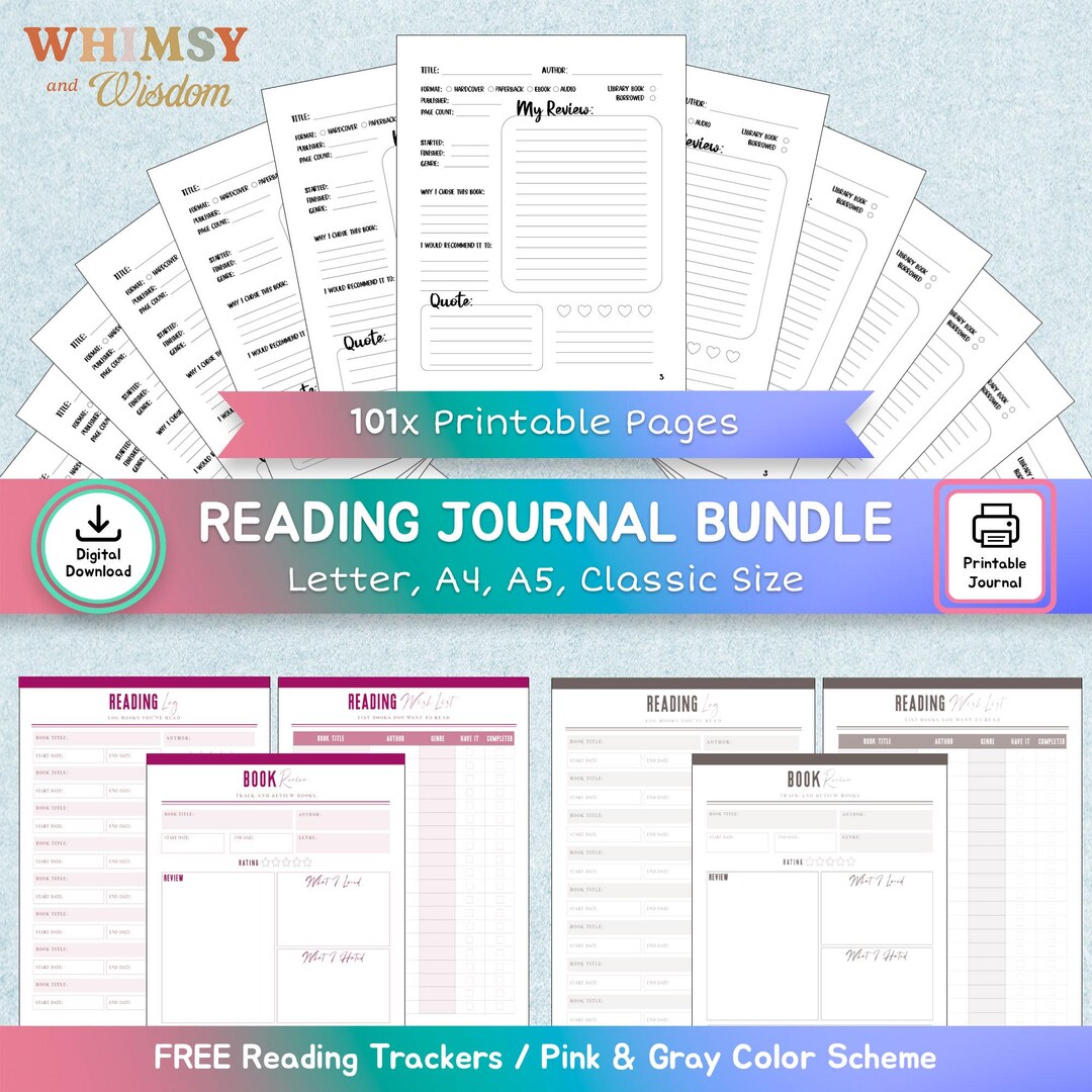 Digital Reading Journal, Paper Texture Reading Planner for Ipad, Book ...