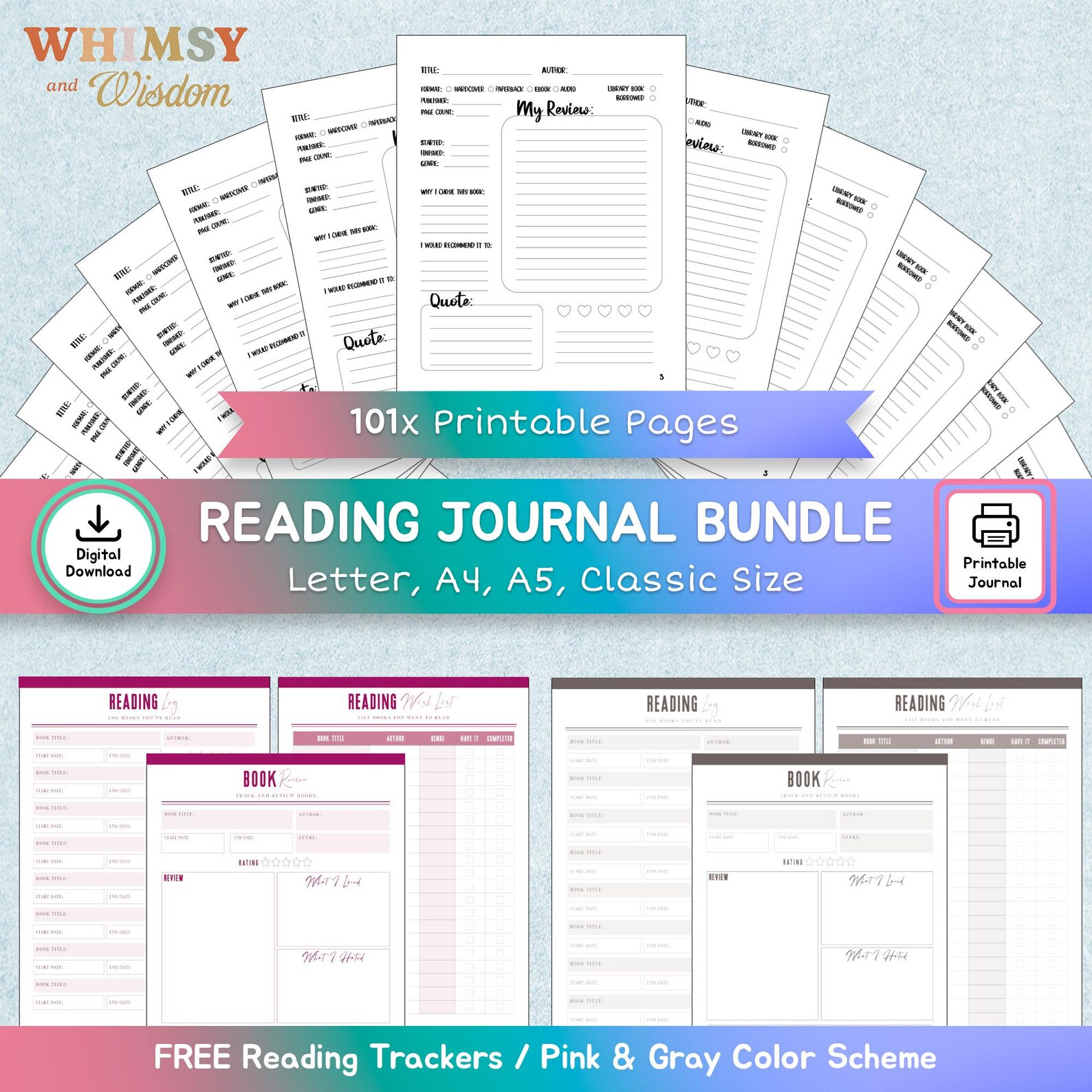 Digital Reading Journal, Paper Texture Reading Planner for Ipad, Book ...