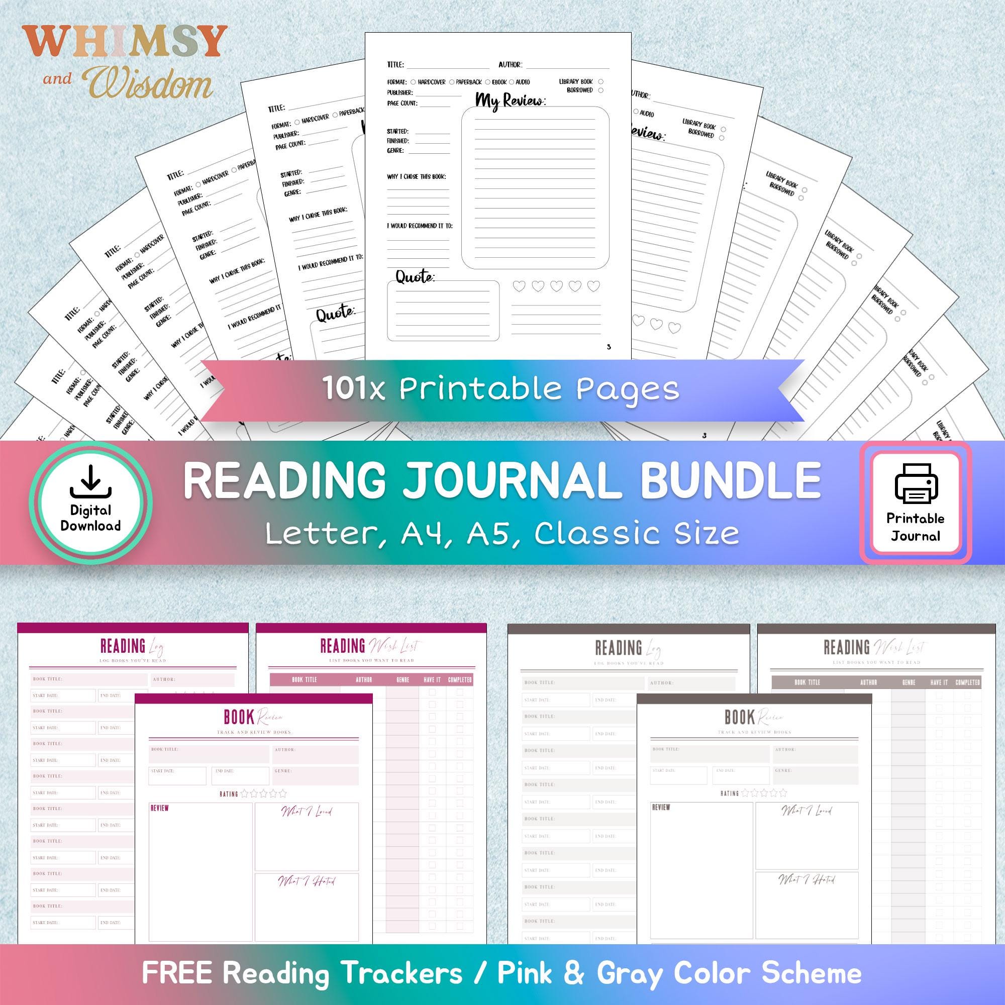 Digital Reading Journal, Paper Texture Reading Planner for Ipad, Book ...