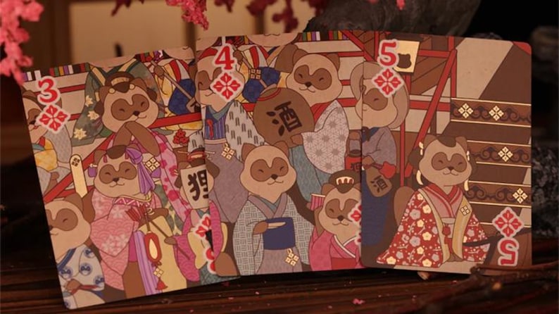 Tanuki Yukaku (yukaku Tales) Playing Cards | Luxury Gilded Edges Deck ...