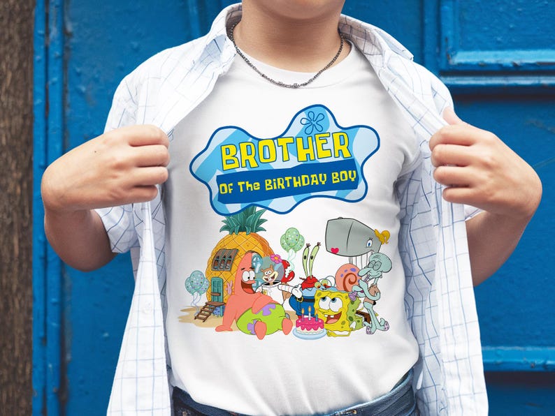 Personalized Spongebob Birthday Shirt, Spongebob Family Birthday Boy ...