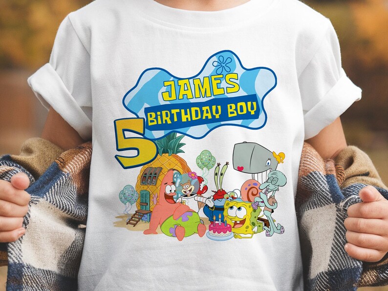 Personalized Spongebob Birthday Shirt, Spongebob Family Birthday Boy ...