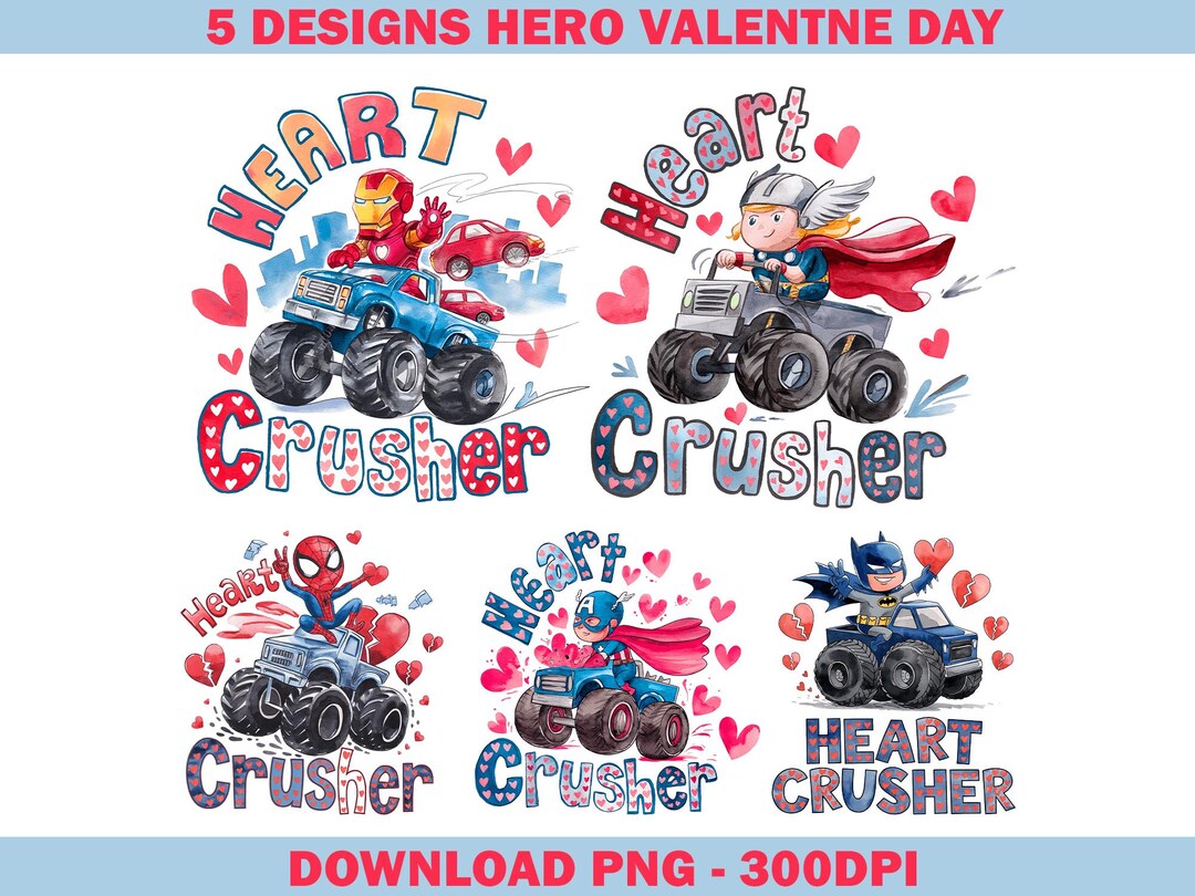 5 Designs Superhero Valentine Png, Romantic Hero, Valentine's Day ...