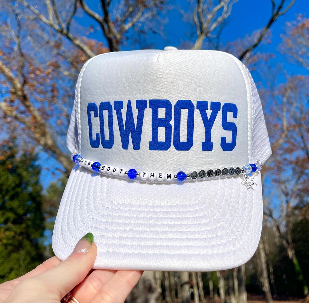 Dallas Cowboys Trucker Hat, Charms, Beaded, Mesh Snap Back Cap - Etsy