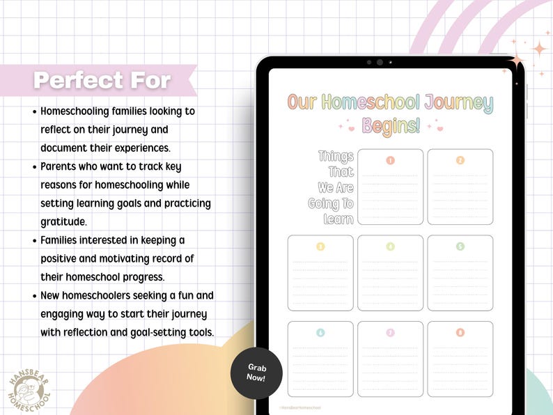 Printable Homeschool Journey Reflection Template, Digital Planner for ...