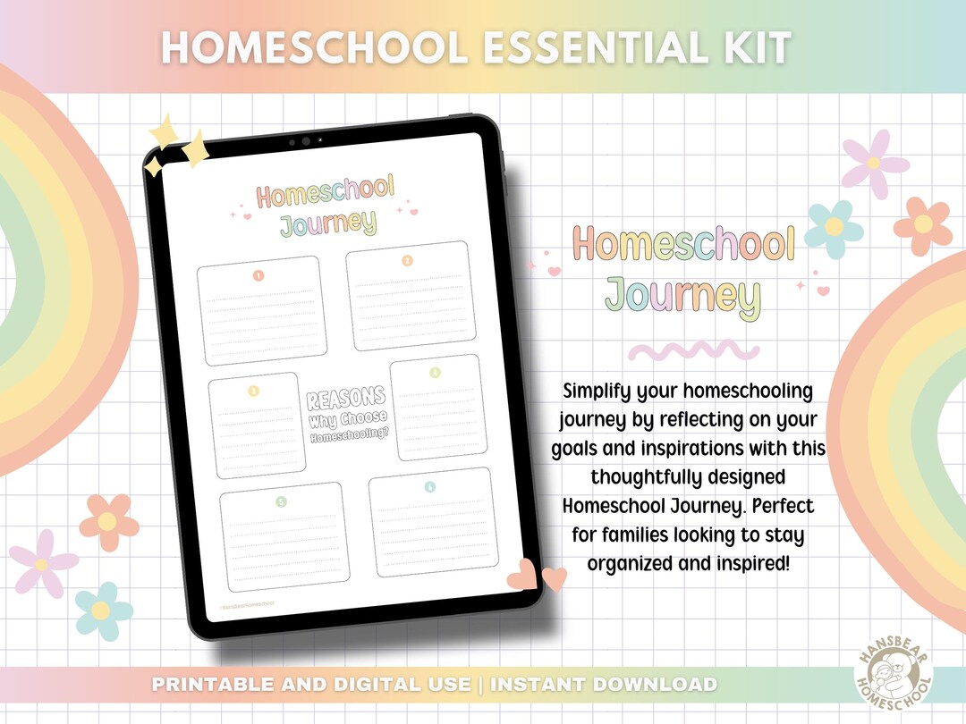 Printable Homeschool Journey Reflection Template, Digital Planner for ...