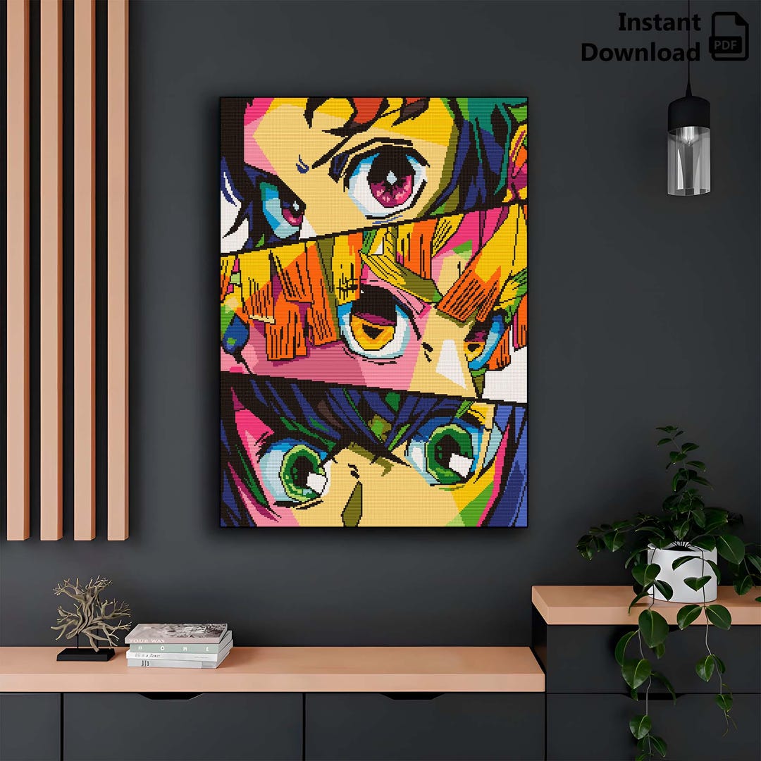 Demons Anime Cross Stitch Pattern Slayer Characters Instant Download ...