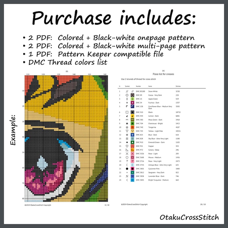 Anime Cross Stitch Pattern Hunter Instant Download PDF - Etsy