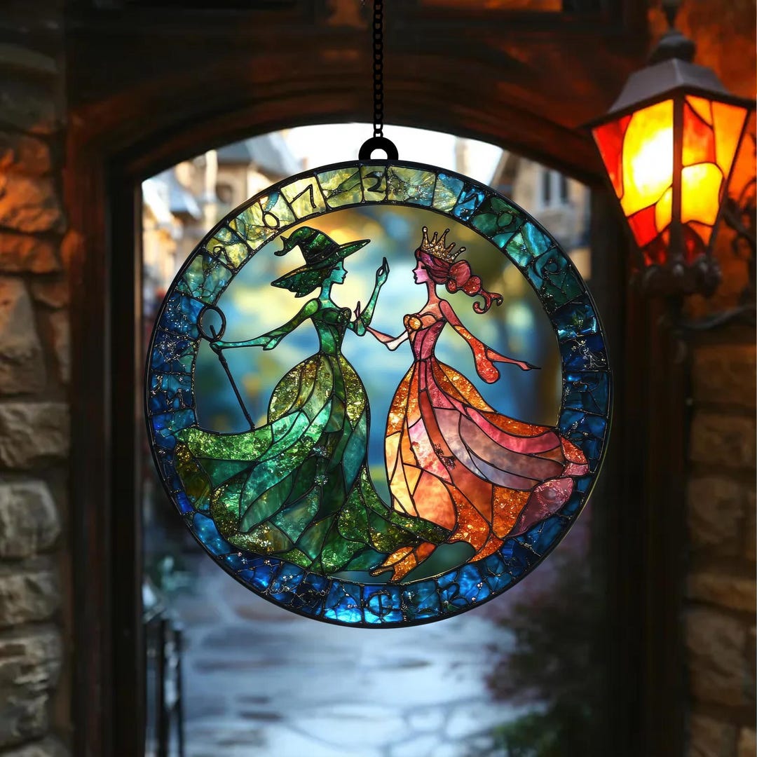 Elphaba and Glinda Besties Suncatcher Ornament, Witches of Oz Window ...