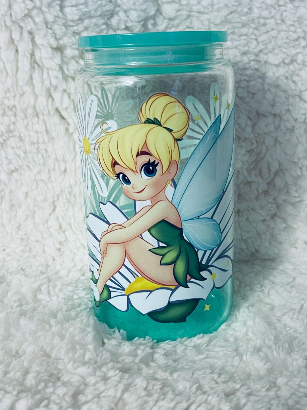 Tinkerbell, Pixie Dust , Green, Glass Cup, Handmade, Gifts, Tink, Daisy ...