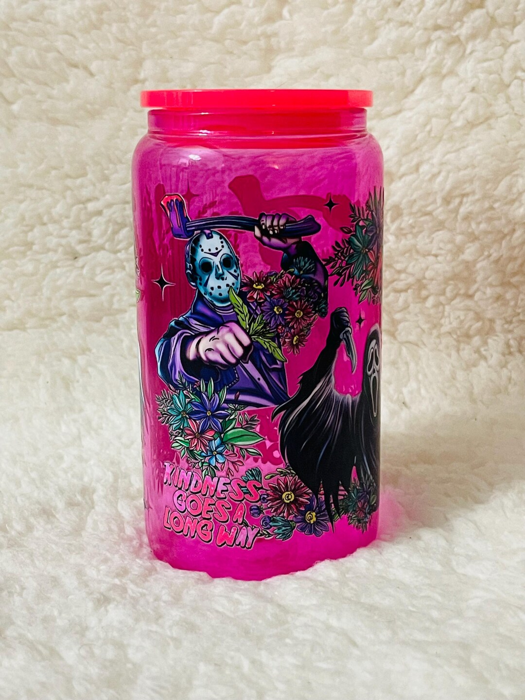 Halloween, Flowers, Scream, Jason, Knife, Ax, Horror, Glass Cup ...