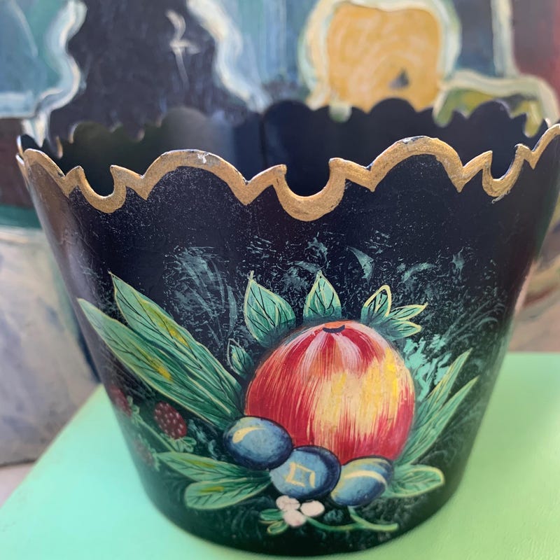 Tole Cachepot - Etsy