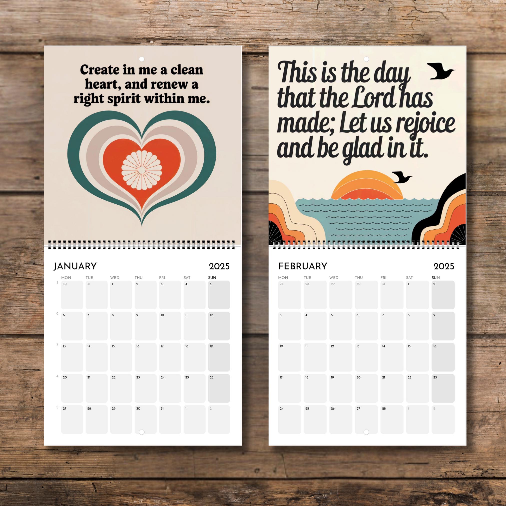 2025 Bible Art Calendar | 2025 Scripture Calendar | Minimal Mid-century ...