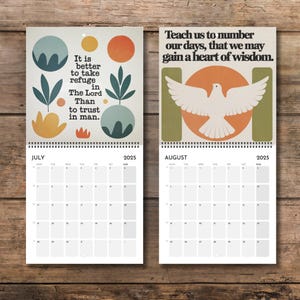 2025 Bible Art Calendar | 2025 Scripture Calendar | Minimal Mid-century ...