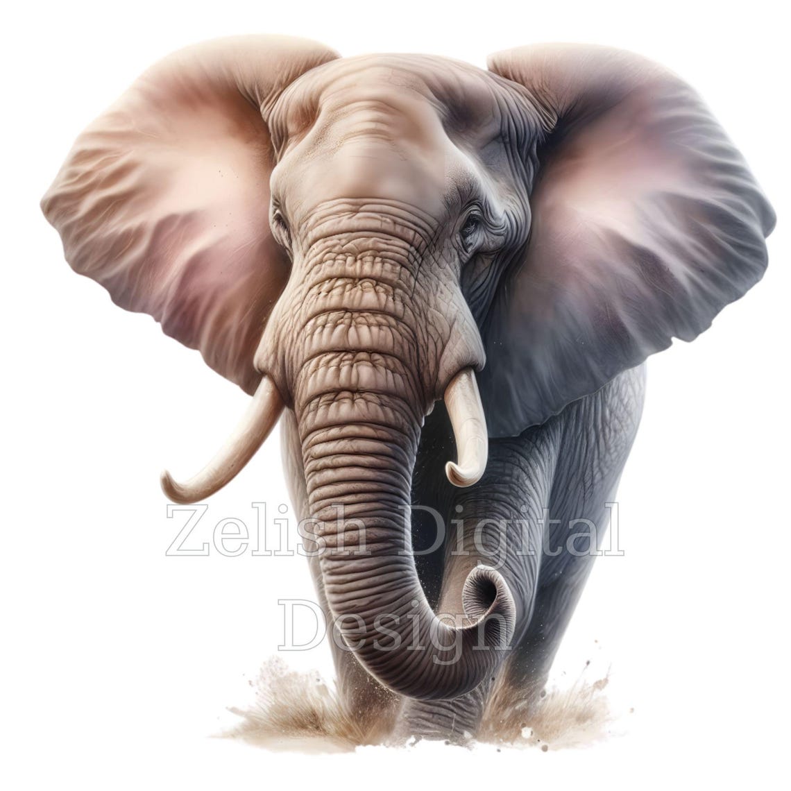 Watercolor Elephant Clipart Bundle: Nursery Decor, Scrapbooking ...