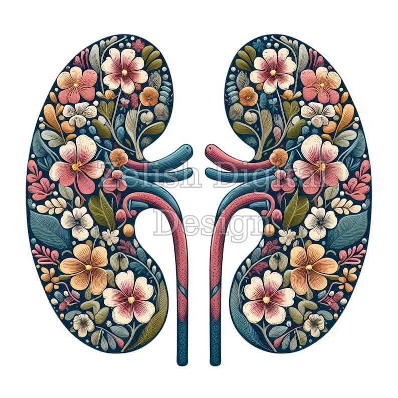 Floral Kidney Clipart Bundle: Medical Nurse Art (PNG) - Etsy