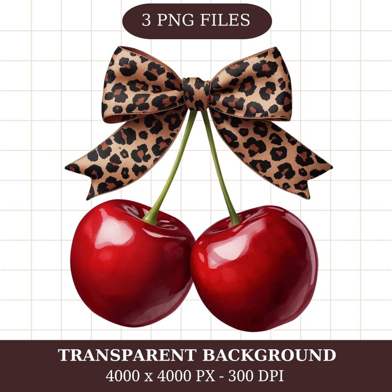 Leopard Cherry Sticker - Etsy
